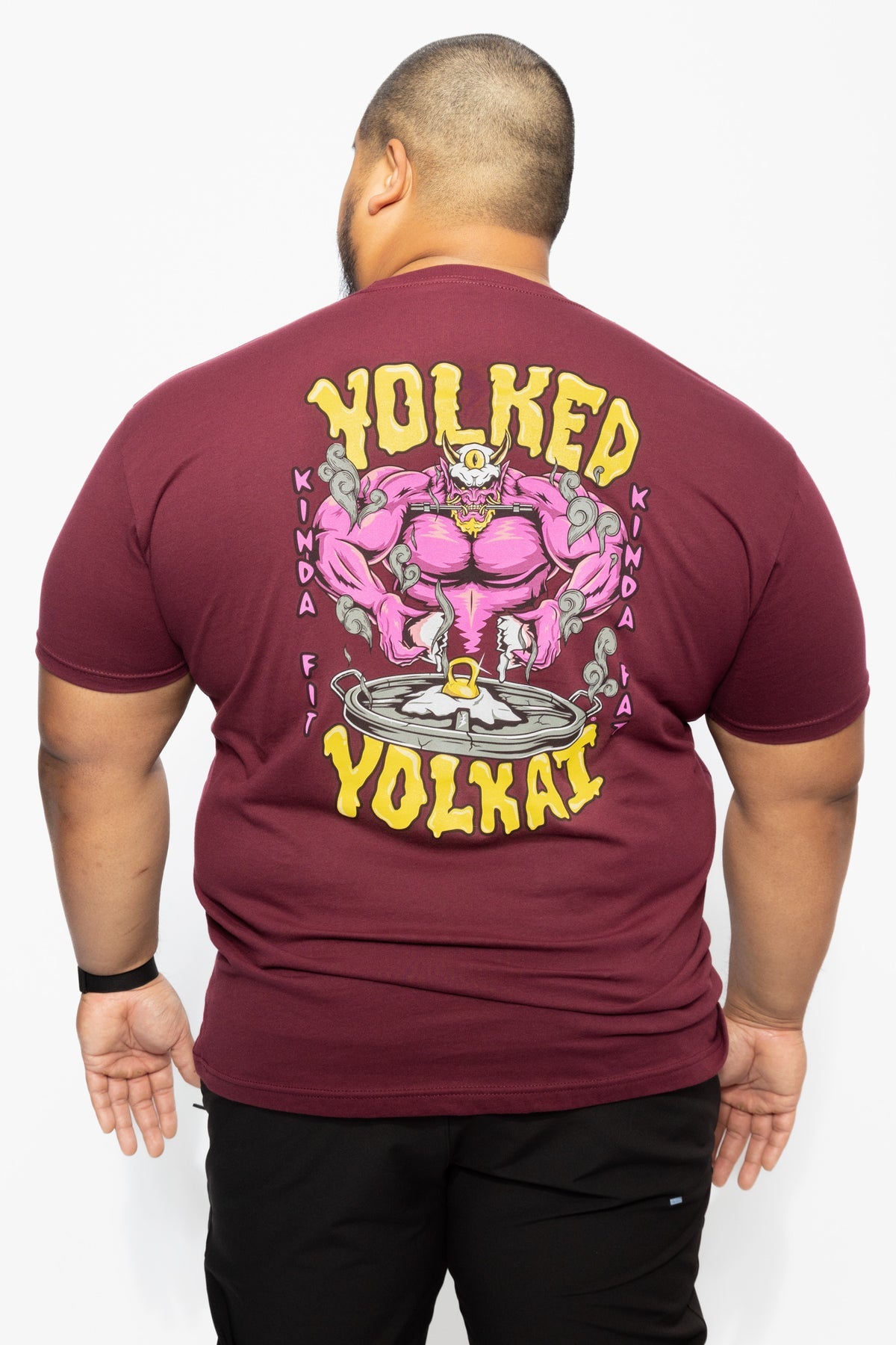 Kinda Fit Kinda Fat Yolked Yolkai Tee (Maroon) – 9 for 9